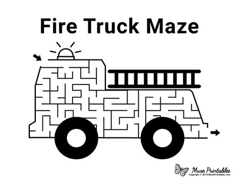 Free Printable Fire Truck Maze Worksheets Library