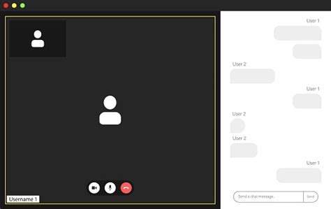 새로운 Ui 화상 회의 화상 회의 통화 창 오버레이 개념에 대한 스톡 벡터 아트 및 기타 이미지 개념 개체 그룹 격리 Istock