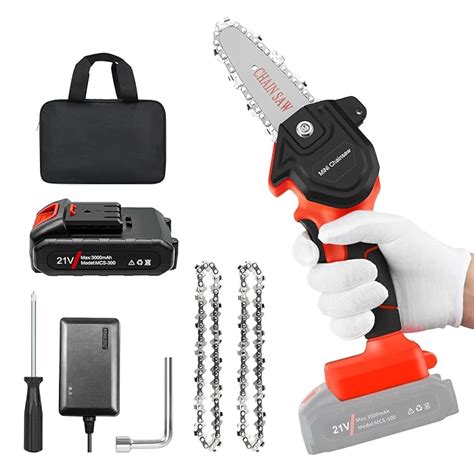 Buy Mini Cordless Chainsaw Kit Upgraded 4 One Hand Handheld Electric