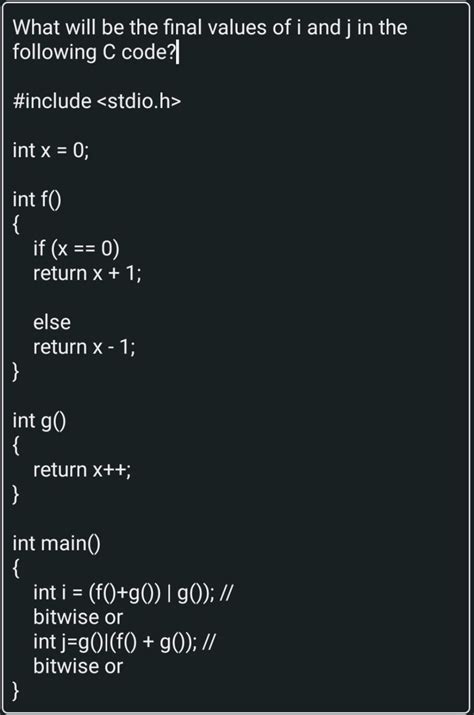 aman patel on linkedin comment the output of the following c code