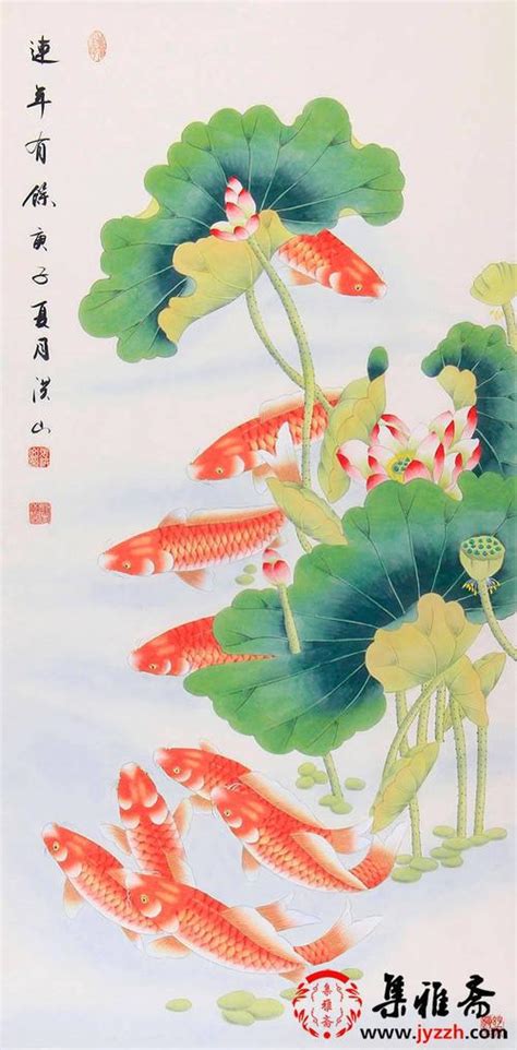 有花有水有鱼的挂画图片 聚好画