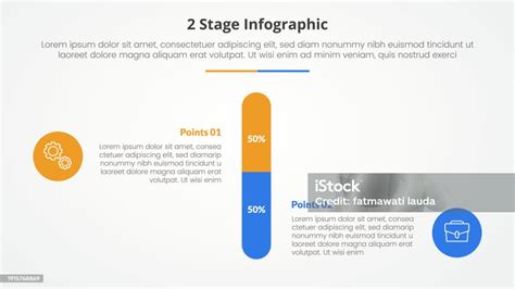 평면 스타일의 둥근 세로 막대 비율이 있는 슬라이드 프레젠테이션을 위한 인포그래픽 개념 반대쪽 비교를 위한 2점 무대 템플릿 0명에 대한 스톡 벡터 아트 및 기타 이미지