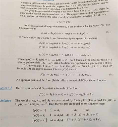 Numerical Differentiation Formulas Can Also Be Numerical Differentiation Formulas Can Also Be