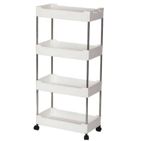 Полиця для кухні та ванни на колесах біла Bonro B06 купить онлайн на Rozetka