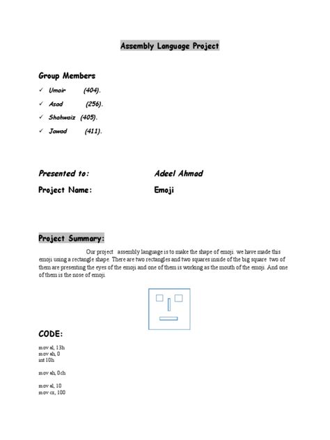 Assembly Language Project Os Shape Making Program Pdf Office Equipment Computer Architecture