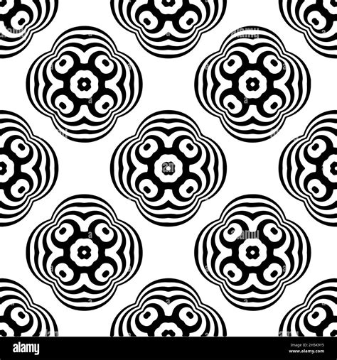 Vector Geometric Seamless Pattern Modern Geometric Background With Abstract Shapes Monochromatic