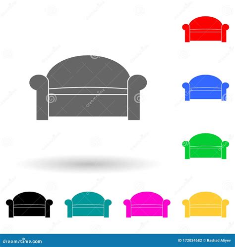 Sofa Multi Color Style Icon Simple Glyph Flat Vector Of Furniture
