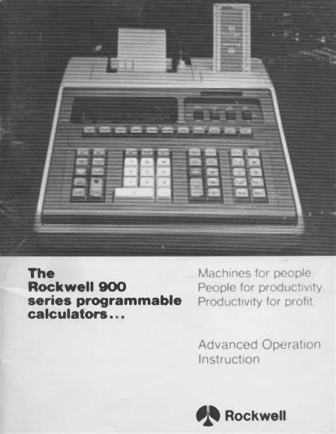 Rockwell 920 Advanced Operation Instruction Manual Computing History