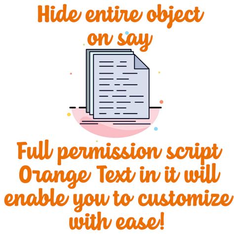 Second Life Marketplace Hide Complete Object On Say Script