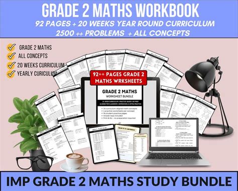 Grade 2 Math Workbook Bundleprintable Worksheets Pdfaddition