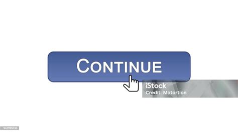 Continue Web Interface Button Clicked Mouse Cursor Violet Color Registration Stock Illustration