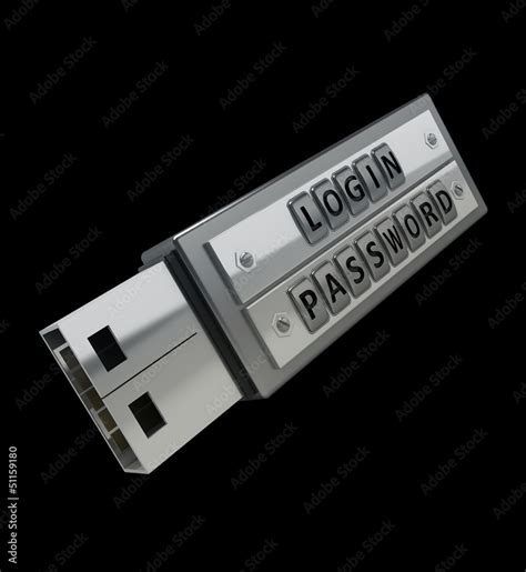 Concept Secure Usb Key Device With Password And Login Isolated On