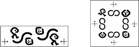 Logographic Compass With Two Sample Of Time Logogram Left And One Of