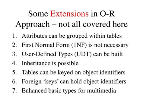 Ppt Database Design For Object Relational Systems Powerpoint