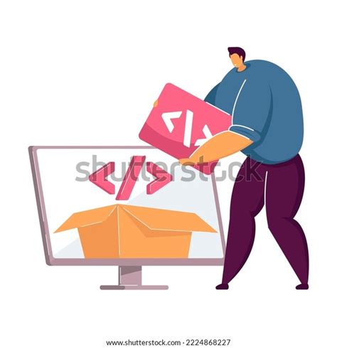 Man Using Platform Programming Open Source Stock Vector Royalty Free 2224868227 Shutterstock