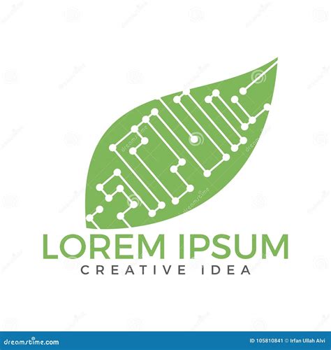 Circuit Leaf Logo Design Stock Vector Illustration Of Green 105810841