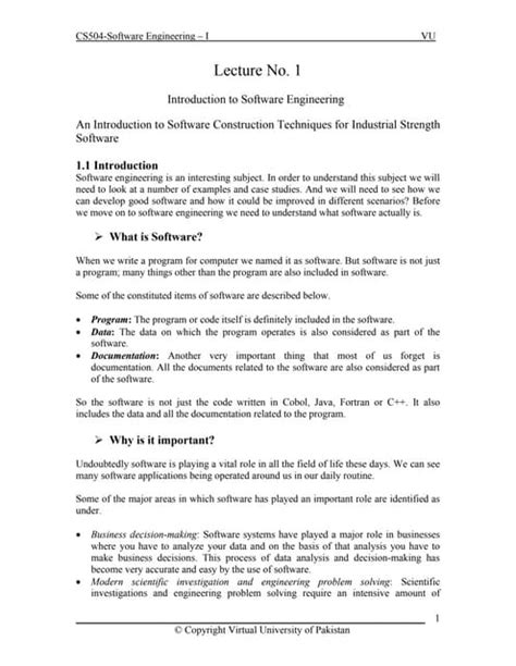 Software Engineering Cs 504 Handouts Pdf
