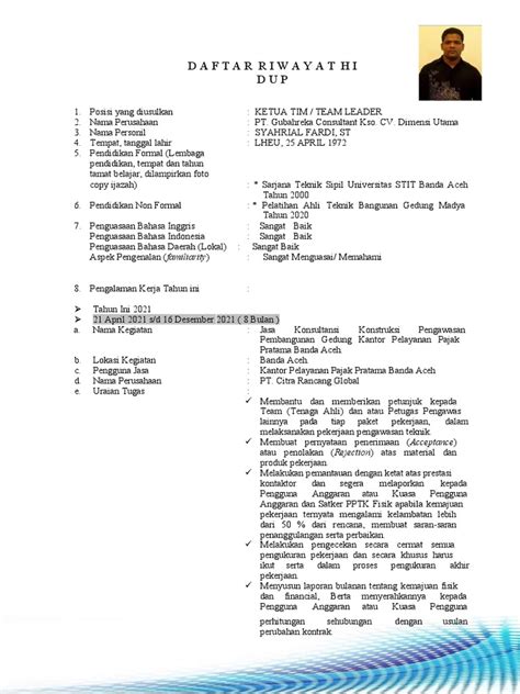 Daftar Riwayat Hi Dup Pdf