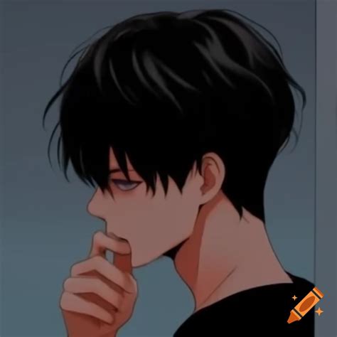 Black Haired Anime Character Looking Over Shoulder On Craiyon