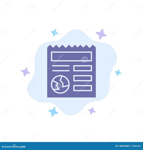 Basic Document Globe Ui Blue Icon On Abstract Cloud Background Stock Vector Illustration Of