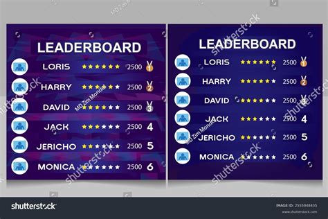 Creative Game Leaderboard Abstract Background Vector Stock Vector