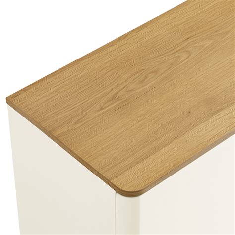 Agnes Curved Edge 2 Door 3 Drawer Wide Sideboard Off White With Oak T
