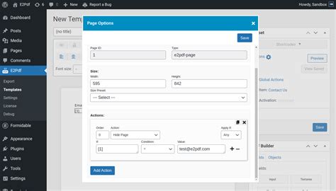 Page Actions Documentation E2pdf Export Pdf Tool For Wordpress