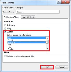 How To Set Up Custom Subtotals In A PivotTable