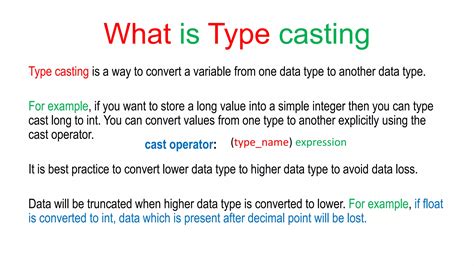 Type Casting In C Programming Pptx