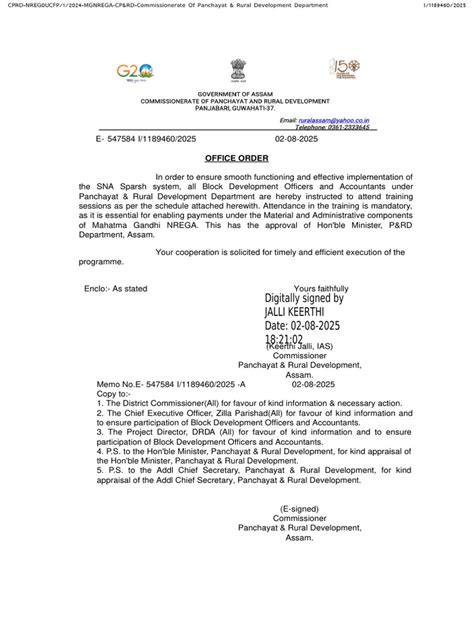 Training On Sna Sparsh On 4th And 5th August Pdf Government Of India