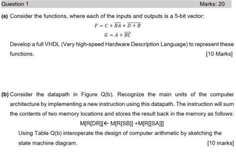 Question 1 Marks 20 A Consider The Functions
