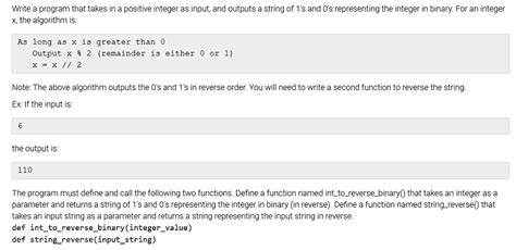 Solved Write A Program That Takes In A Positive Integer As Input And