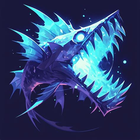 Lanternfish Glowing In The Dark Premium Ai Generated Vector