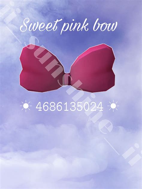 ☀︎︎ Sweet Pink Bow Code ☀︎︎ Roblox Codes Pink Bow Coding