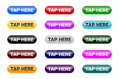 Multicolor Rounded Rectangle 3d Glossy Button Vector Design Element 12975890 Vector Art At Vecteezy