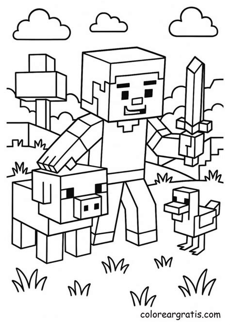Dibujos Para Colorear De Espadas De Diamantes De Minecraft 35 Dibujos