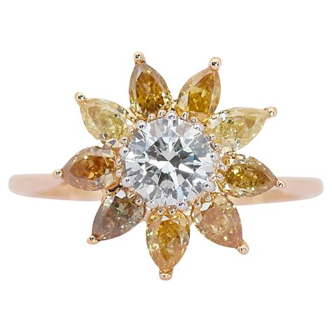 Vibrant And One Of A Kind 185 Ct Fancy Colored Diamond Ring In 18k
