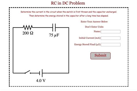 Solved RC In DC Problem Determine The Current In The Circuit Chegg Com
