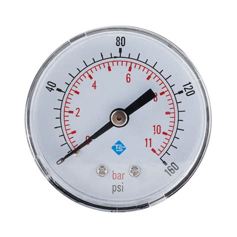 0 160psi0 11bar Axial Pressure Gauge Stainless Iron Housing Bottom Mount 14 Bspt Air