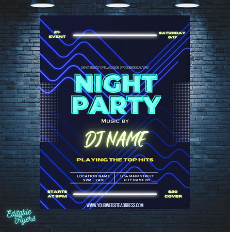 Editable Flyer Template For Party Events Club Flyer Dj Flyer Edit In Canva Print Or Share
