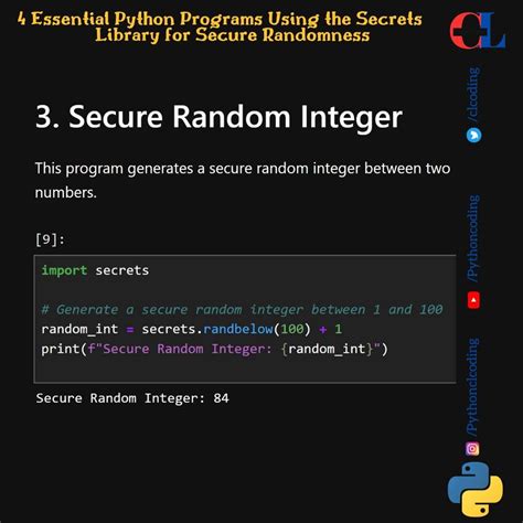 Python Coding On Instagram 4 Essential Python Programs Using The Secrets Library For Secure