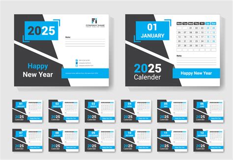 Creative 2025 Desk Calendar Layout For Easy Customization Eps Free