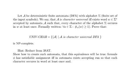 Let A Be Deterministic Finite Automata DFA With Chegg