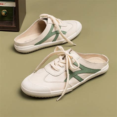 Handmade Soft Leather White Shoes For Women Lace Up Mules Designer Shoes Bluegreen 75 Blue