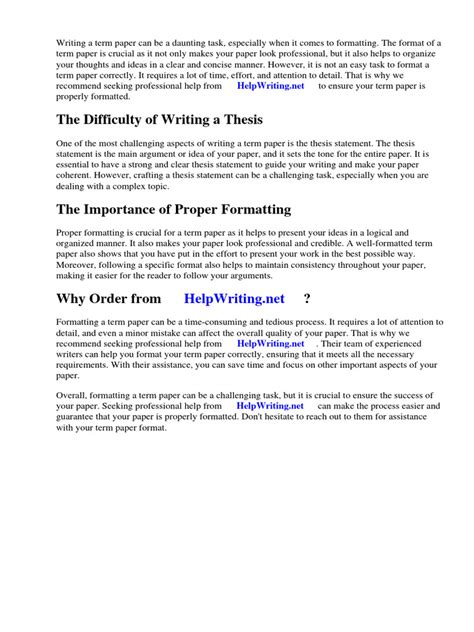 How To Make A Term Paper Format Pdf Essays Teachers