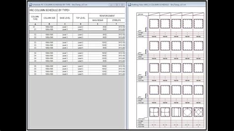 Revit Dyn Script Updating 2d Column Schedule According To Model Information Youtube