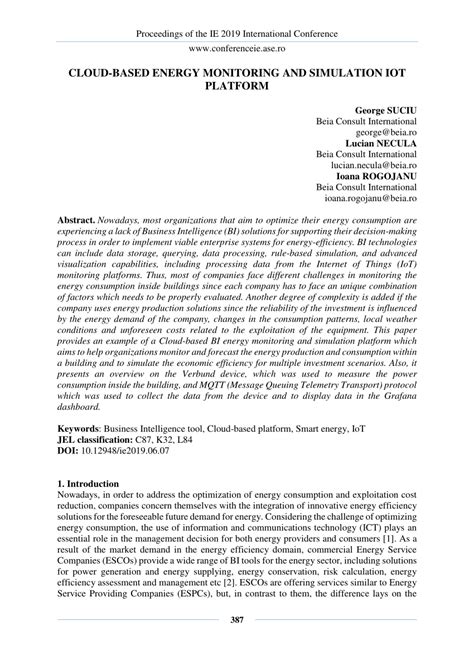 PDF CLOUD BASED ENERGY MONITORING AND SIMULATION IOT PLATFORM
