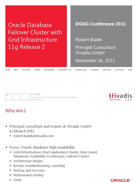 Oracle Database Failover Cluster With Grid Infrastructure 11g Release 2