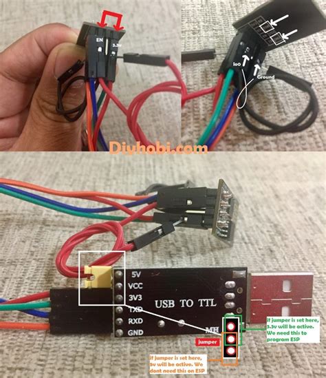 Flash Program Esp 01 Using Usb Serial Adapter Do It Your Self Hobby Usb Esp Electrical