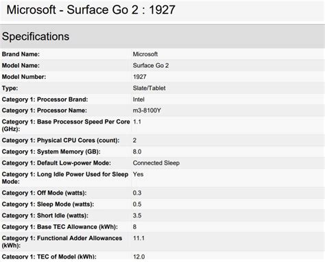 Surface Go 2 Specs Also Confirmed By Energy Star Certification And Its Good News